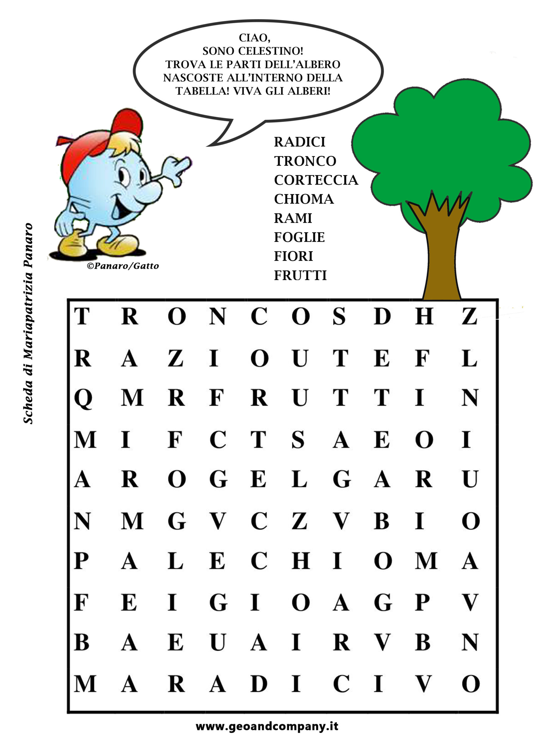 Celestino e il crucipuzzle dell'albero – Giochi per bambini