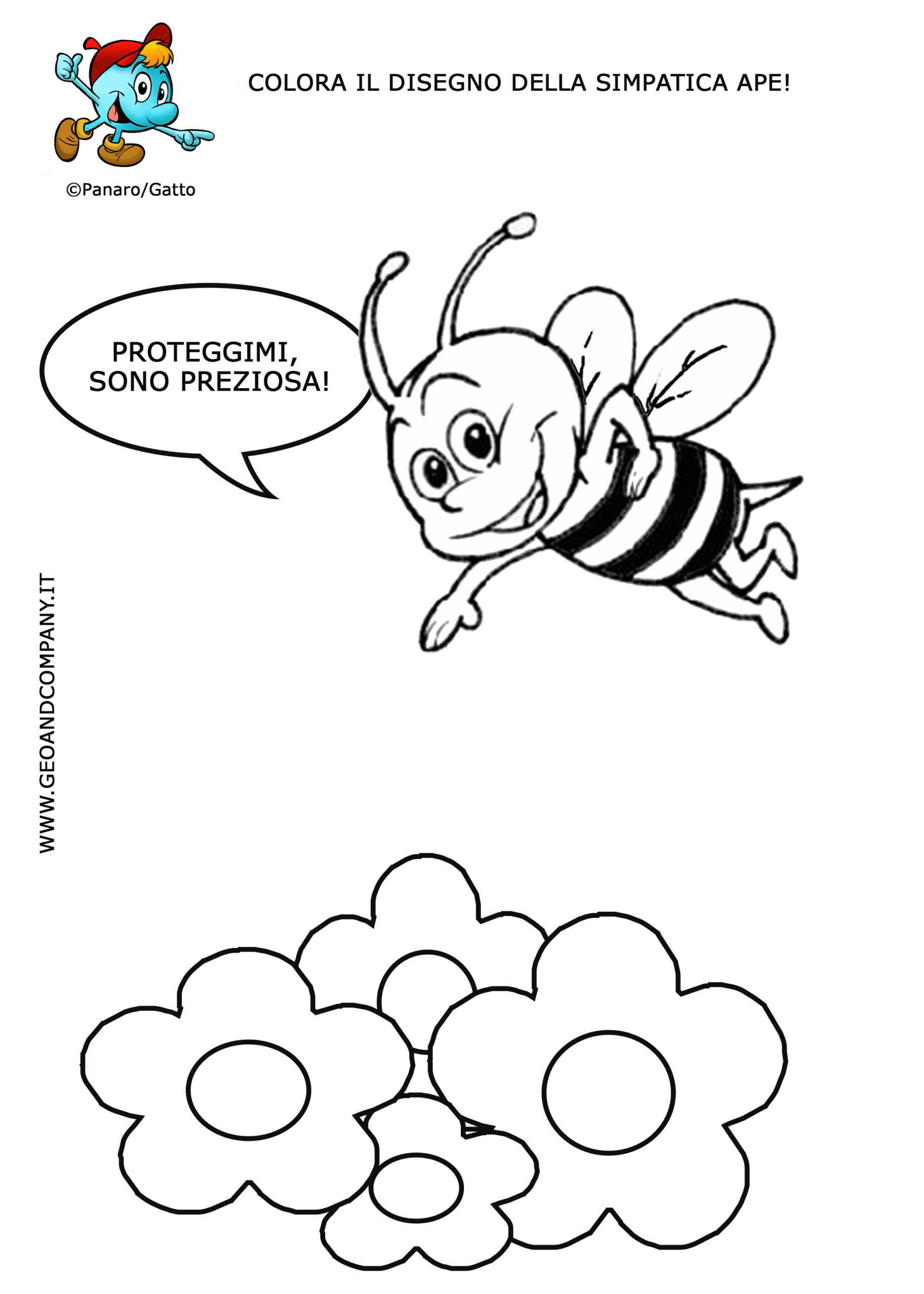 Disegni Da Colorare Ape Piccolo Simpatico Cartone Animato Ape Da