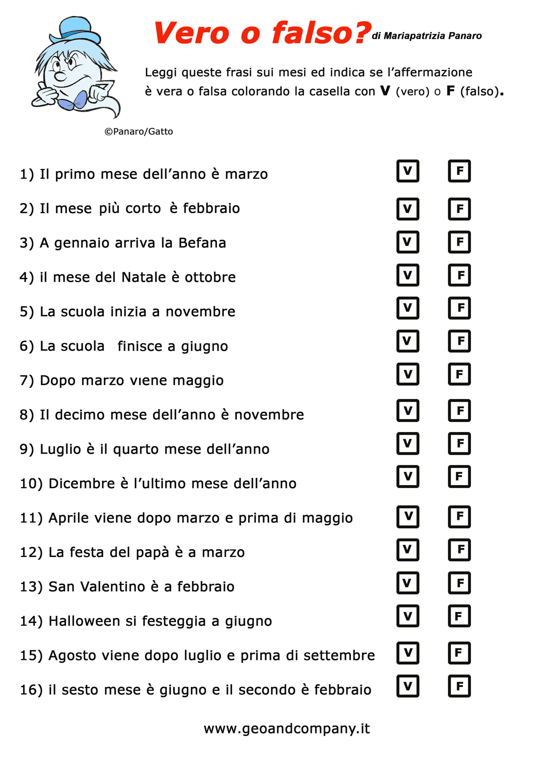 Sfettro, Stellina ed il cruciverba matematico - Schede didattiche